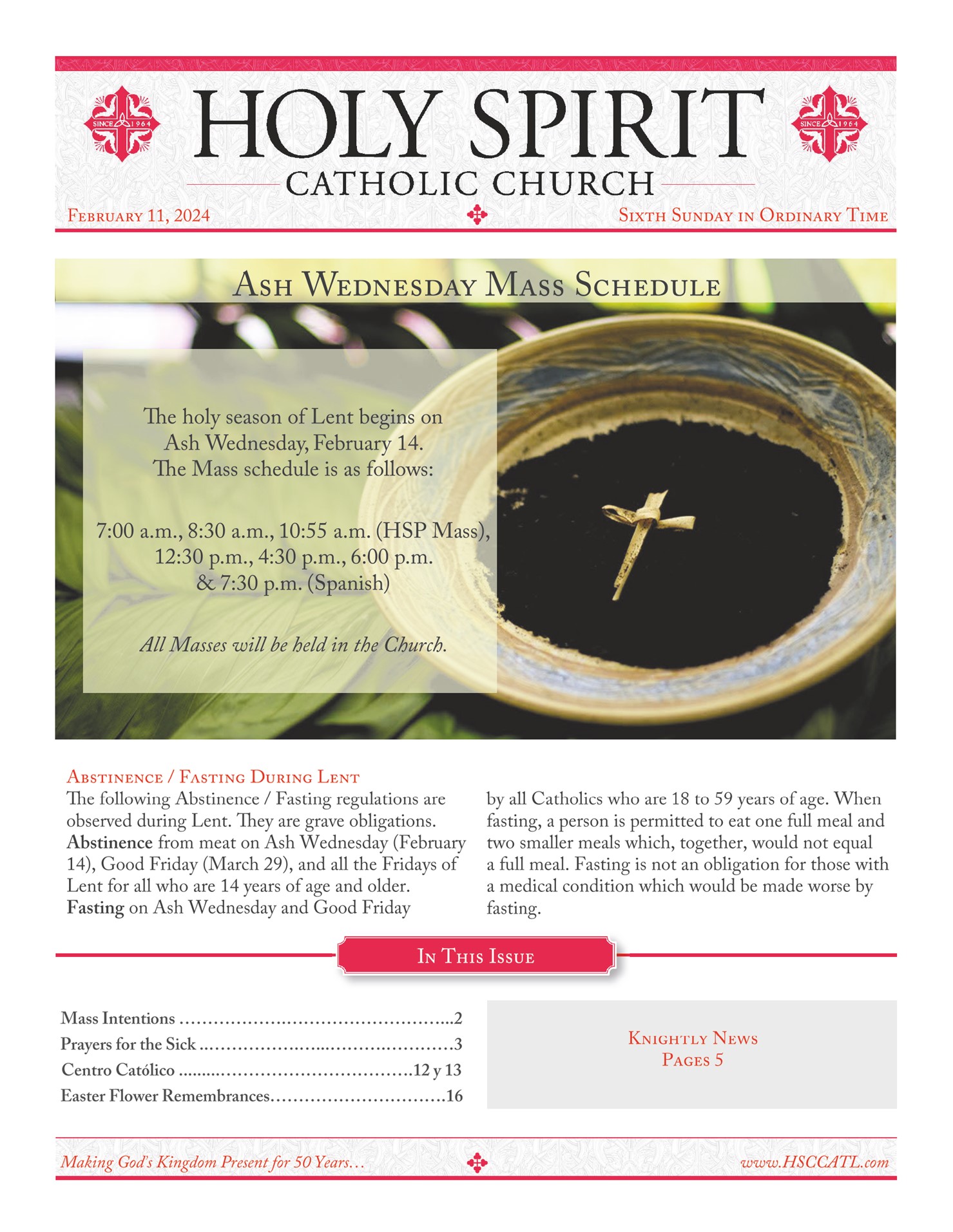 Weekly Bulletin - Holy Spirit Church