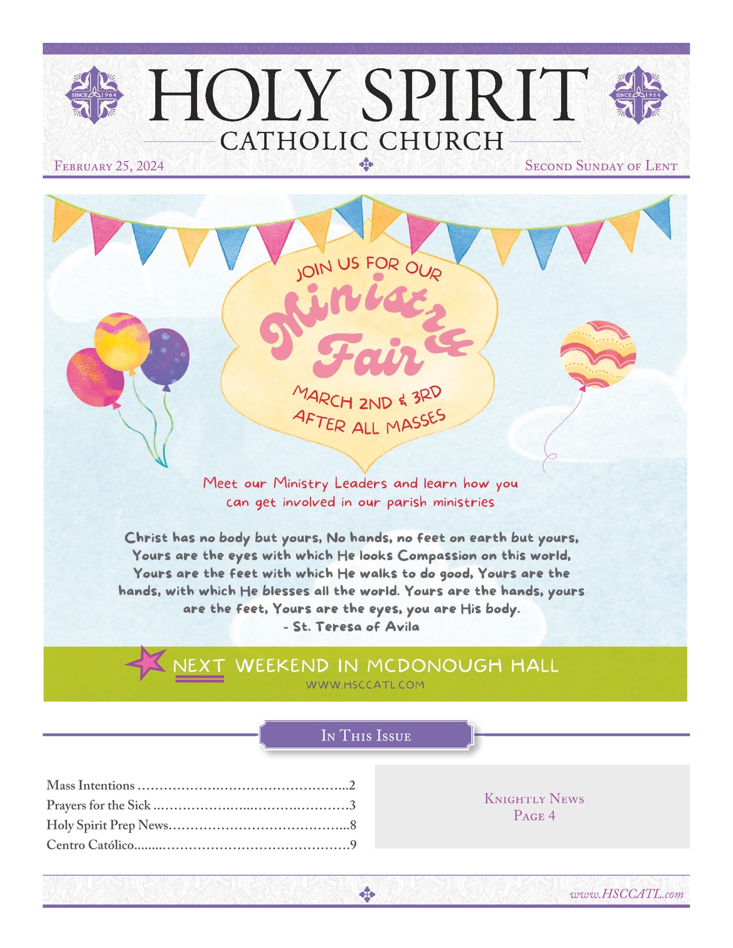 Weekly Bulletin - Holy Spirit Church